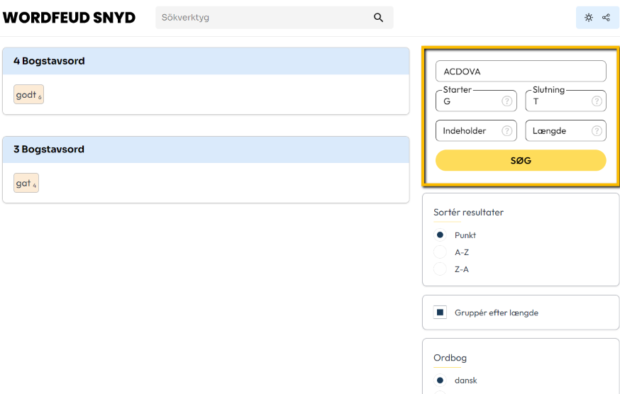 Wordfeud Snyd Hjælp I Danske ordfeud Til at Finde Ord